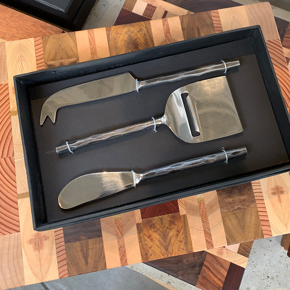 Home: Hand Forged Cheese Serving Set – The Gardener Store